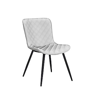 Kidol & Shellder Upholstered Dining Chairs Set of 2 Kitchen Dining Room Chairs Mid Century Modern Kitchen Chairs Dining Table Chairs Faux Leather Side Chair for Waiting Living Room Bedroom(Gray)