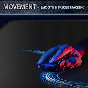 Large Mouse Pad 12x10 with Non-Slip Rubber Base, Premium-Textured & Waterproof Mousepad with Stitched Edges, Mouse Gaming Mat for Computers, Laptop, Office & Home, Black, Soft.