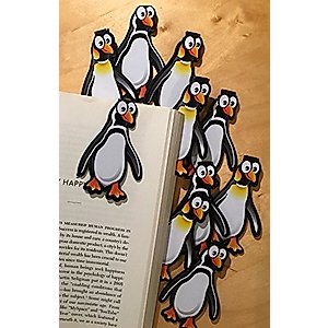 Penguin Bulk Bookmarks for Kids Girls Boys - Set of 10 - Animal Bookmarks Perfect for School Student Incentives Birthday Party Supplies Reading Incentives Party Favor Prizes Classroom Reading Awards!