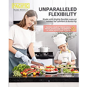 PACIFIC PPE 12 Pairs Dishwahsing Gloves, 12 Inches Rubber Gloves, Blue Kitchen Gloves, Long Dish Gloves for Household Cleaning, Gardening, Small