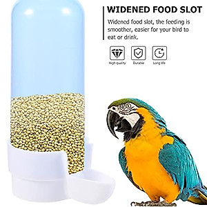 STOBOK 4 pcs Bird Feeder Drinker Set Plastic Water Dispenser Cage Automatic Parrot Drinking Feeder for Parrot Parakeets Canaries Finches Budgie