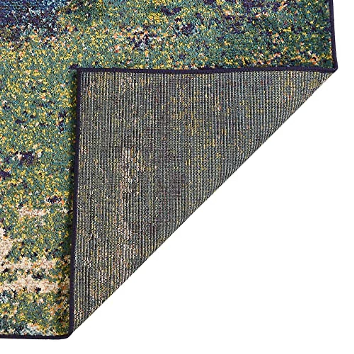 Unique Loom Estrella Collection Distressed, Landscape, Abstract, Modern, Earth Tones Area Rug (3' 3 x 5' 3 Rectangular, Navy Blue/Green)