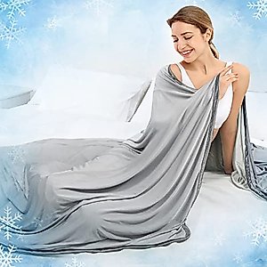 iBune Cooling Blankets for Hot Sleepers, 60" x 90" Twin Size Cool Blankets for Bed with Double Side Enhanced Cooling Q-max >0.46, Skin-Friendly Breathable Cold Blankets for Sleeping