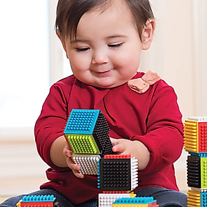 Infantino Press & Stay Sensory Blocks for Babies Age grade 6m+ , 24-Piece Set, Multicolor