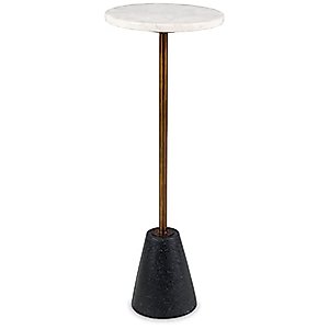 Signature Design by Ashley Caramont 27"H Marble Accent Table, Black & White