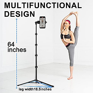 64 Inch Selfie Stick Tripod with Wireless Remote, Phone Tripod Stand Group Selfies/Live Streaming/Video Recording Compatible with All Cellphones…