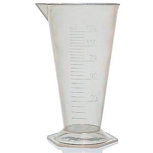 Conical Measuring Cup Set, 5 Sizes - 12, 25, 50, 125, and 200ml, Polypropylene, Hexagonal Base, Karter Scientific