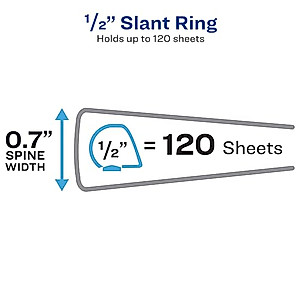 Avery Heavy-Duty Nonstick View 3 Ring Binder, 1/2 inch Slant Rings, 135-Sheet Capacity, Black (05233)