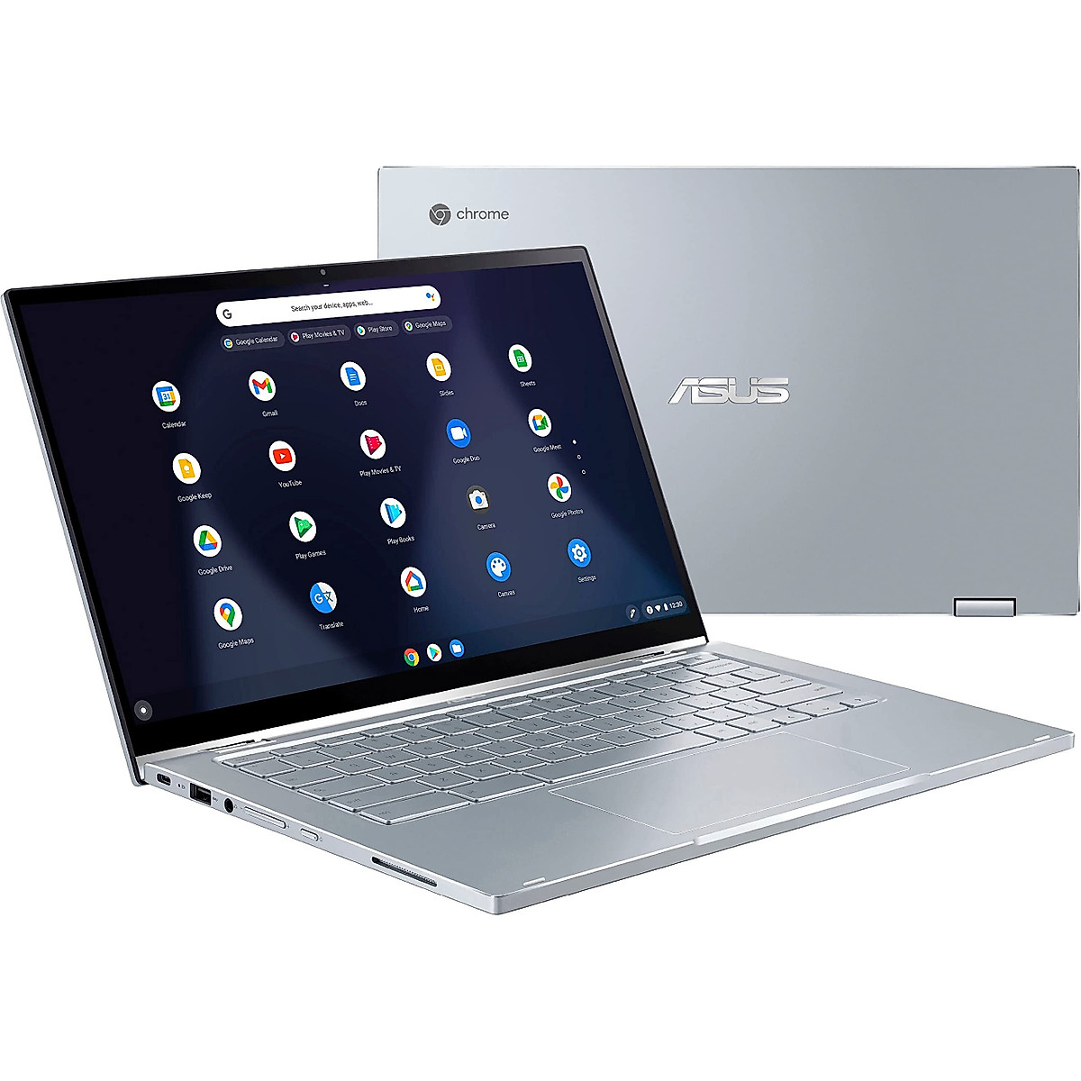 ASUS Chromebook Flip C433 14" FHD Touchscreen 2-in-1 Laptop, Intel Core m3-8100Y up to 3.4GHz, 8GB RAM, 80GB Storage (64GB eMMC + 16GB Flash Drive), 802.11AC WiFi, Backlit Keyboard, Silver, Chrome OS