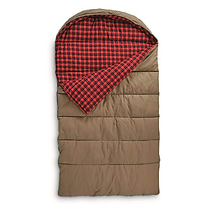 Guide Gear Canvas Hunter 0-Degree Double Sleeping Bag for Adults and Kids 2-Person Warm Winter Cold Weather Lightweight Portable for Camping, Backpacking, Hiking, Outdoors