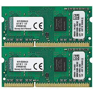 Kingston ValueRAM 8GB Kit (2x4GB) 1333MHz DDR3 Non - ECC CL9 SODIMM SR x8 Notebook Memory KVR13S9S8K2/8