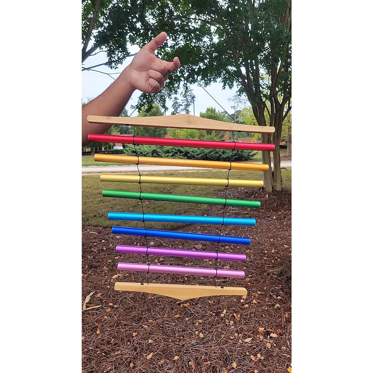 Yantra Cosmic Sound 8 Color Coded Chakra Healing Swing Chimes Bells Pipes Meditation Sound Healing with Mallet