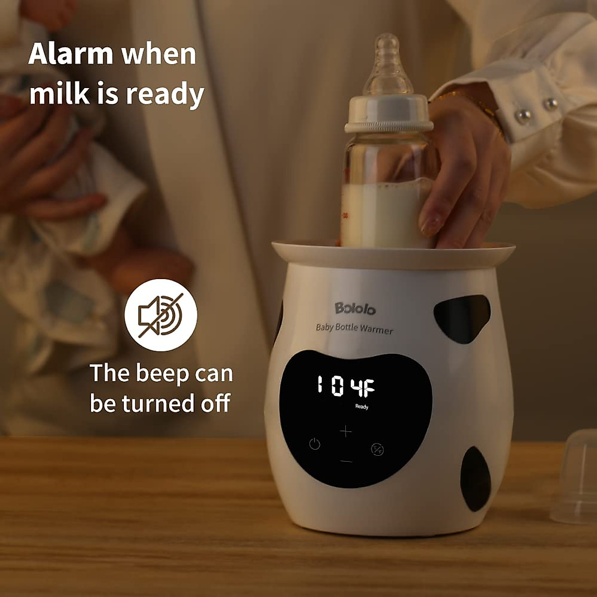 Baby Bottle Warmer for Breastmilk | Fast Water Warmer for Baby Formula | Easy-to-use Portable Bottle Warmer | BOLOLO Baby Water Warmer with Precise Temperature Control, Large Diameter, BPA-Free