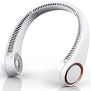 FrSara Portable Leafless Neck Fan, 4000mAh, USB Charging, 360° Surrounding Air Outlet, Three-speed Adjustable, Quiet, 3 Seconds Rapid Cooling, Good Helper in Summer