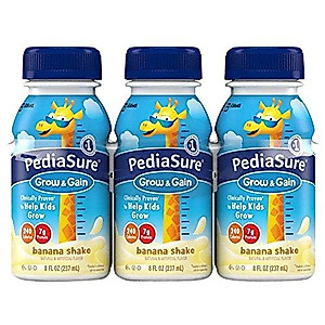 PediaSure Grow & Gain Nutrition Shake For Kids, Banana, 8 fl oz (Pack of 24)