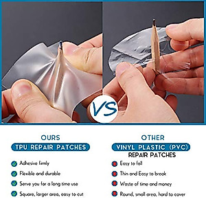 50 Pieces TPU Inflatable Patch Repair Kit Self-Adhesive Repair Patches Square Shape Pool Repair Patch 7 x 7 cm for Inflatable Toys Swimming Pools Swimming Ring Inflatable Boats Air Mattresses