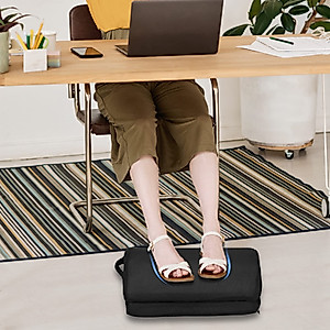 Lamtetur Footrest for Under Desk at Work with 1 Optional Covers for Replacing– Adjustable Memory Foam Foot Rest for Office Chair & Gaming Chair – Ergonomic Design for Back & Hip Pain Relief (Black)