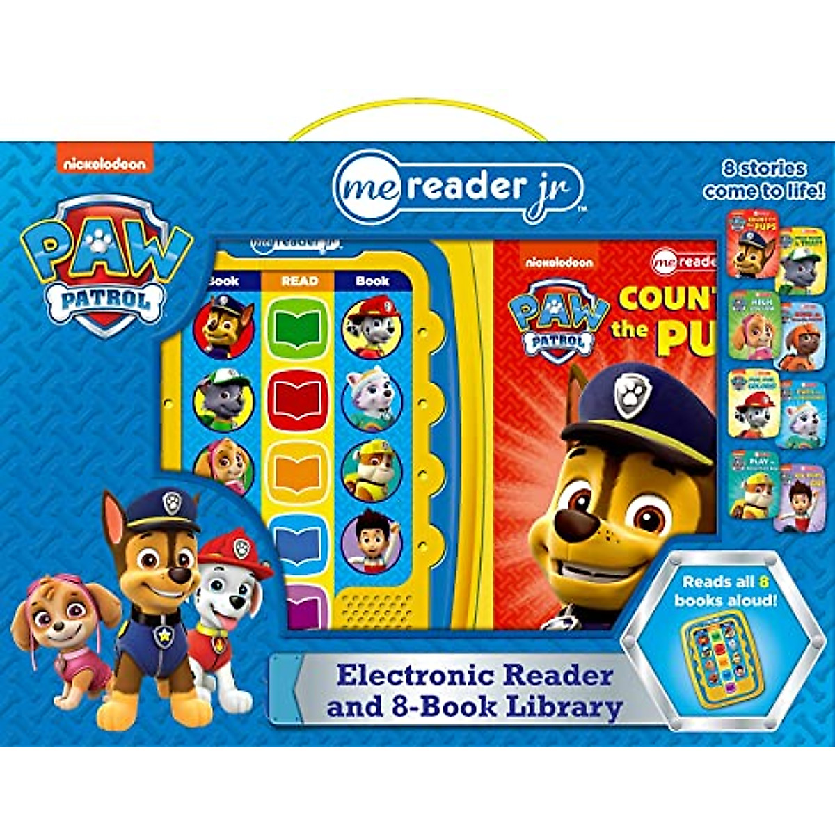 Nickelodeon PAW Patrol Chase, Skye, Marshall, and More! - Electronic Me Reader Jr. 8 Sound Book Library - PI Kids