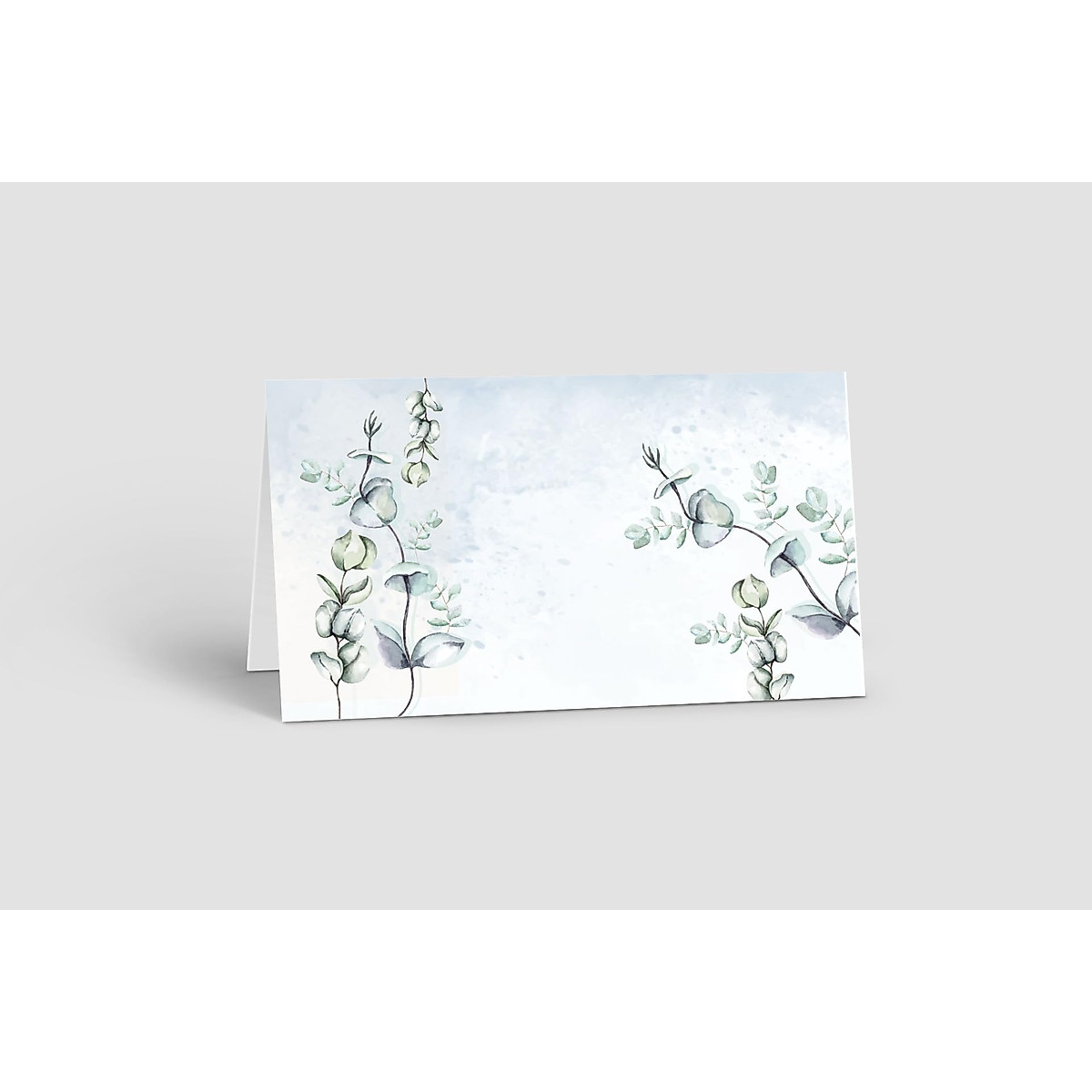 Stonehouse Collection | Floral Eucalyptus Table Tent | Neutral Name Card With Flowers | Wedding Place Setting | 25 CountRose (Eucalyptus)