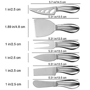 VANRA 4-Piece Cheese Knife Set Mini Stainless Steel Cheese Spreader knives with Butter Fork for Charcuterie Boards and Cheese Platters