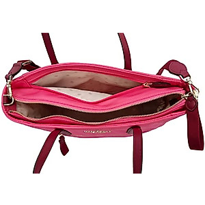 Kate Spade Chelsea Medium Top Zip Satchel Crossbody Nylon Pink Dahli Multi