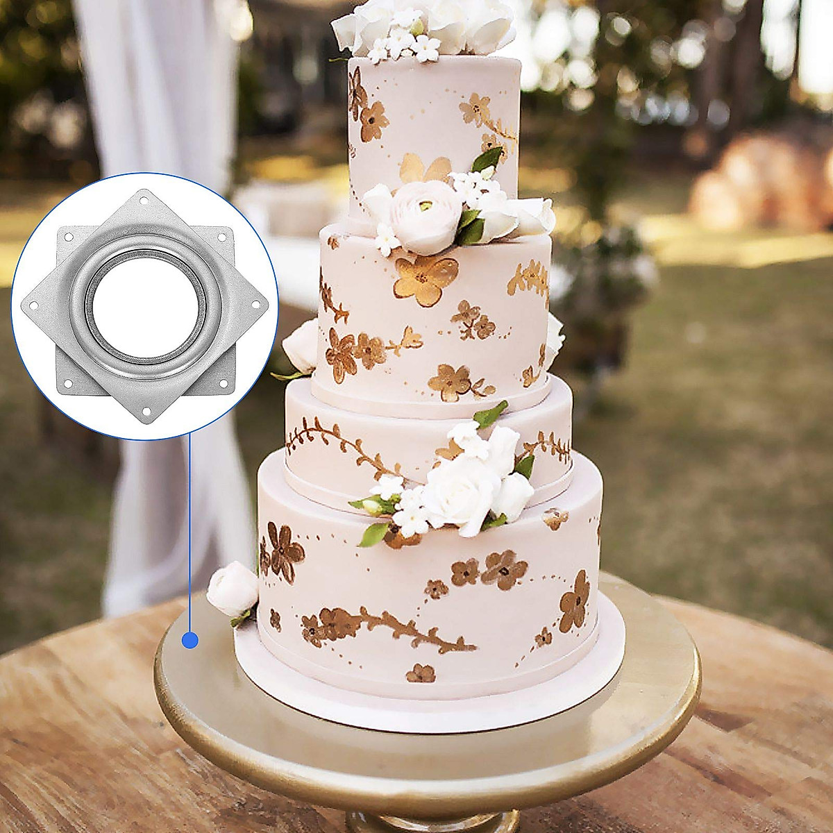 12Pack Black Lazy Susan Turntable Bearings, 4”Square Rotating Plate, 300lbs Capacity 5/16”Thick Swivel Plate for DIY Lazy Susan Project Storage Organizer Rack Cake Decorating Sculpture Displays