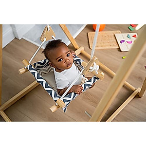 Avenlur Spruce Baby, Toddler Foldable Swing Set with Stand Children Ages 6 Months to 3 Years Montessori, Waldorf Style Self Standing Indoor Swingset Home, Child Day Care, Preschool