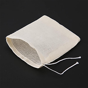 50 Pcs Drawstring Cotton Soup Bags, 3 x 4 inch Reusable Tea Bags Coffee Tea Brew Bags Spice Straining Bags for Coffee Tea Soup