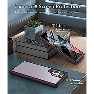 FNTCASE for Samsung Galaxy S22-Ultra Case: Full Drop Proof Protection Translucent Cases | Matte Textured Shockproof Protective Bumper | Rugged Hard Cell Phone Cover for Galaxy S22Ultra 5G