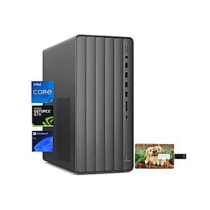 HP Envy Desktop, Intel Core i7, Windows 11, 32GB RAM, 1TB SSD, GeForce GTX 1660 Super, Wi-Fi 6, Bluetooth, RJ-45, HDMI, 32GB Durlyfish USB Card