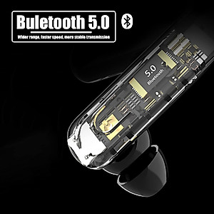 Mosonnytee Bluetooth earpiece Wireless Bluetooth Headset for Cell Phone Noise Canceling Headphone with Mic Bluetooth Phone Hands-Free Headset for Driver Trucker Business Office