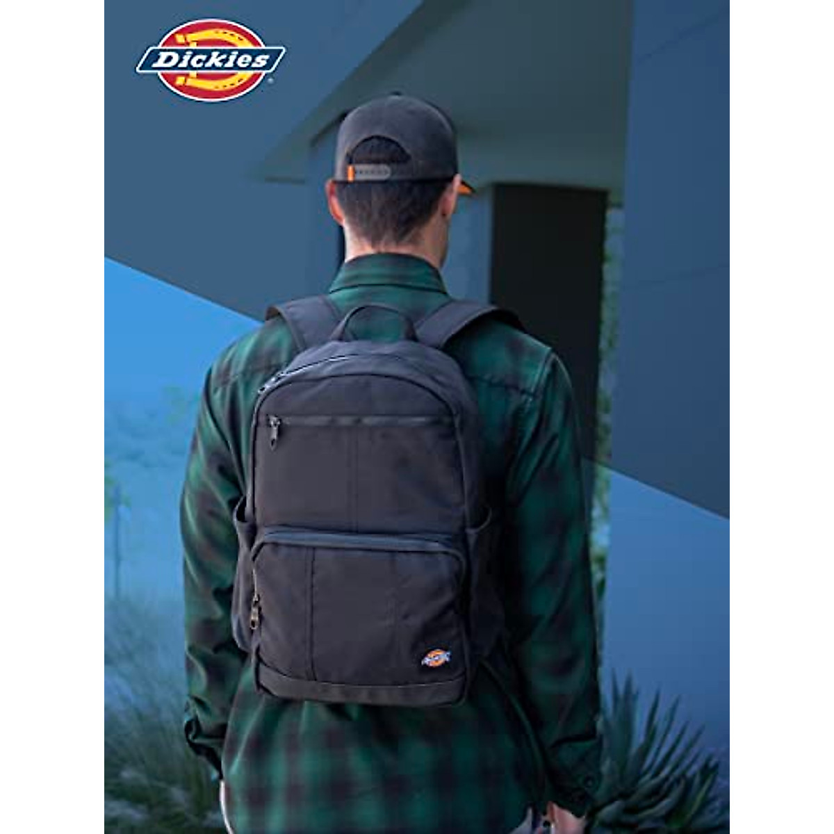 Dickies Journeyman Extra Large Capacity Backpack Classic Logo Water Resistant Casual Daypack for Travel Fits 15.6 Inch Notebook (Black)