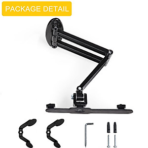 iTODOS Foldable Tablet Wall Mount Holder for 7 to 12.9 Inch Tablets,iPad, Galaxy Tabs,Fire,Slate, Articulating Arm Swivels Extension Rotation, Durable Aluminum Alloy(Black)