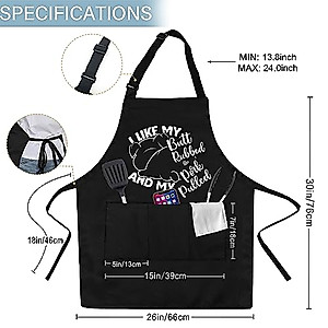 Cusugbaso Grilling Aprons for men, One Size Funny Grill Aprons with Three Pockets Cooking Chef Aprons Funny Birthday, Christmas, Father's Day Grill Gifts for Dad, Men, Husband