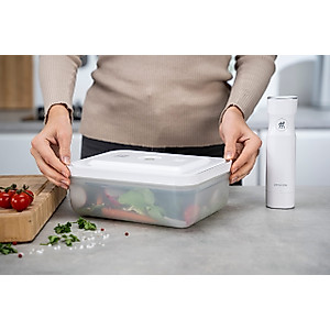 ZWILLING Fresh & Save Medium Vacuum Sealer Container, Airtight Food Storage Container, Meal Prep Container, BPA-Free, Grey