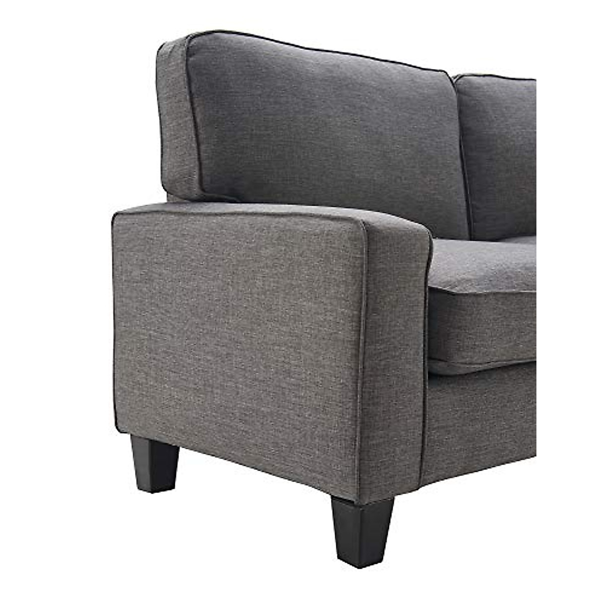 Serta Palisades Upholstered Sofas for Living Room Modern Design Couch, Straight Arms, Soft Fabric Upholstery, Tool-Free Assembly, 73" Sofa,Grey