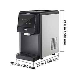 VEVOR Nugget Ice Maker, 62lbs in 24 Hours, Auto Dispense Self Cleaning Countertop Nugget Ice Dispenser for Home Kitchen Office Party, 6lbs Storage Capacity, 2 Ice Making Modes