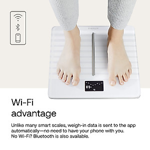 Withings Body Cardio - Premium Wi-Fi Body Composition Smart Scale, Tracks Heart Rate, BMI, Fat, Muscle Mass, Water Percent, Digital Bathroom Scale, App Sync Via Bluetooth or Wi-Fi