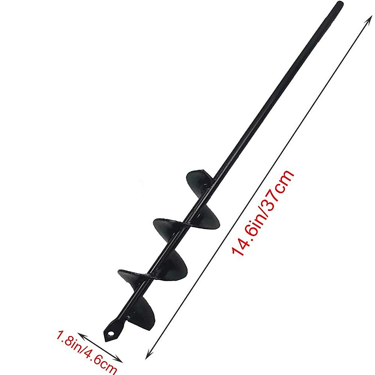 SYITCUN 1.8“x14.6 Auger Drill Bit for Planting Solid Shaft Heavy Duty Auger Spiral Drill Bit for Planting Bulb Bedding Plants Plants Drill bit for 3/8” Hex Drive Drill