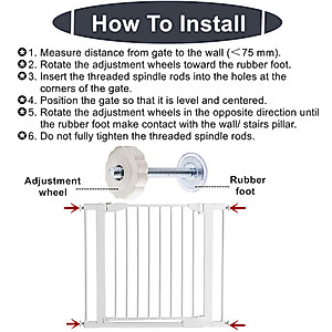 4 Pack M8 Extra Long Pressure Gates Threaded Spindle Rods,8mm Baby Kids Pet Dog Gates Accessory Screw Bolts Kit Fit for All Pressure Mounted Walk Thru Gates