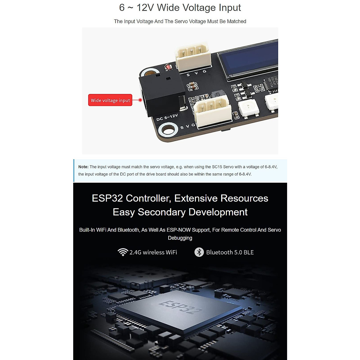 Waveshare ESP32 Servo Driver Expansion Board Built-in WiFi Dedicated Driver Board Designed for Serial Bus Servos