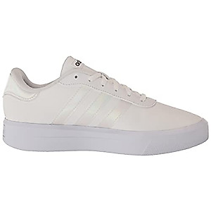 adidas Women's Court Platform Skate Shoe, White/White/Black, 9