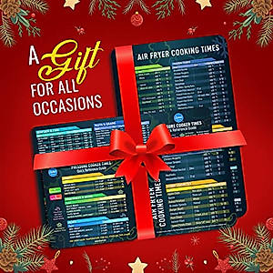 LOTTELI KITCHEN Air Fryer & Pressure Cooker Magnetic Cheat Sheet Set, Air Fryer Accessories Cook Times, Instapot Accessory Magnet Sheet Quick Reference Guide for Cooking and Frying (Black Bundle)