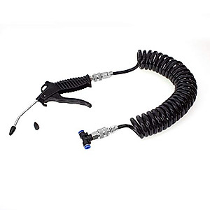 Sunxenze Air Duster Blow Gun with 5 Meter Long Coil PU Air Hose,Air Tank Blow Gun Kit,Black