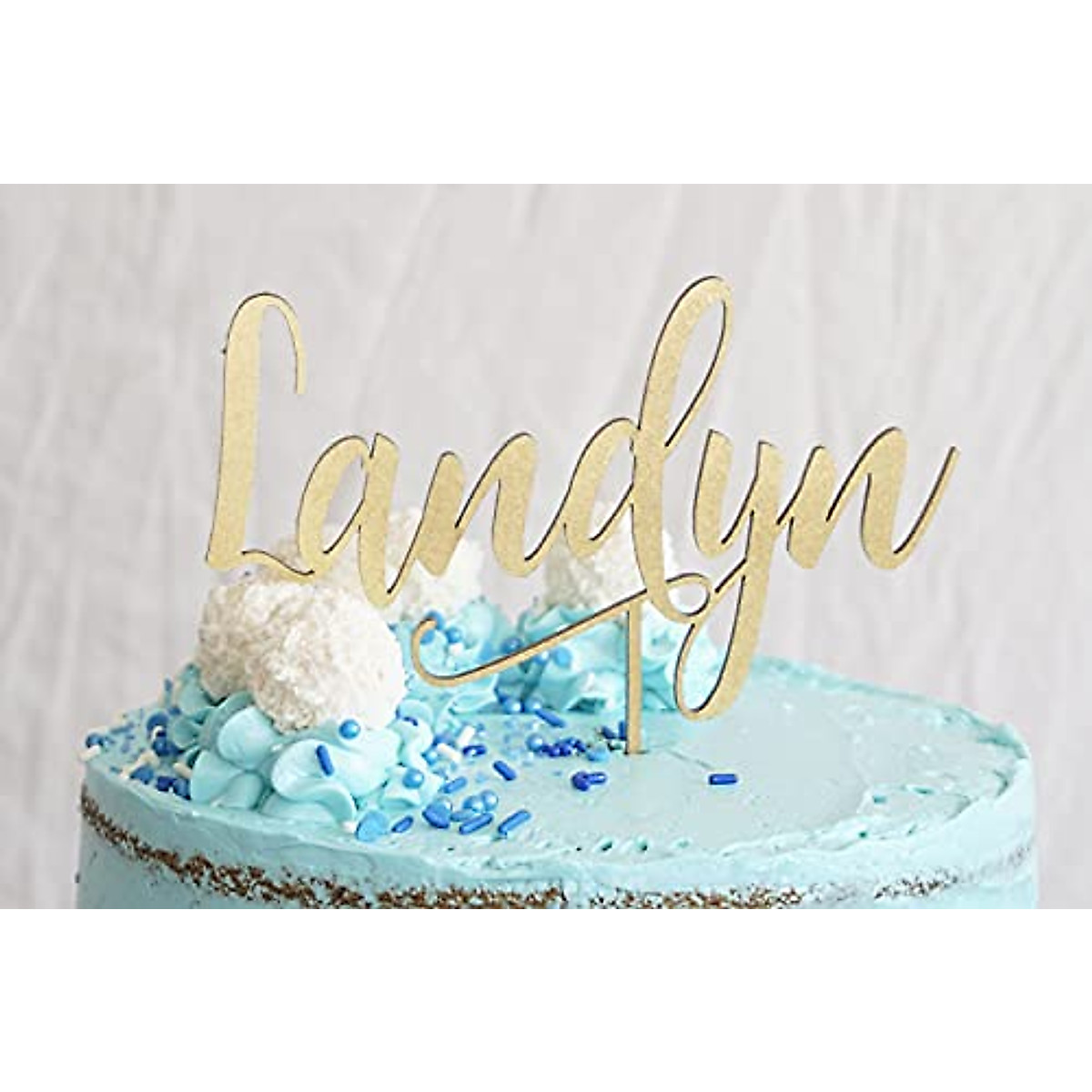 Name Birthday Cake Topper | Custom Cake Topper Personalized | Gold, Silver, Rose Gold, & Wood Cake Topper