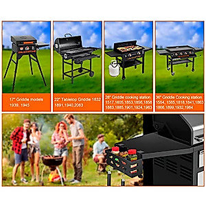 Griddle Caddy for 28" 36" Blackstone Griddle, DEWVIE No Drilling Removable Grill Caddy BBQ Accessories Space Saving Storage Box Organizer