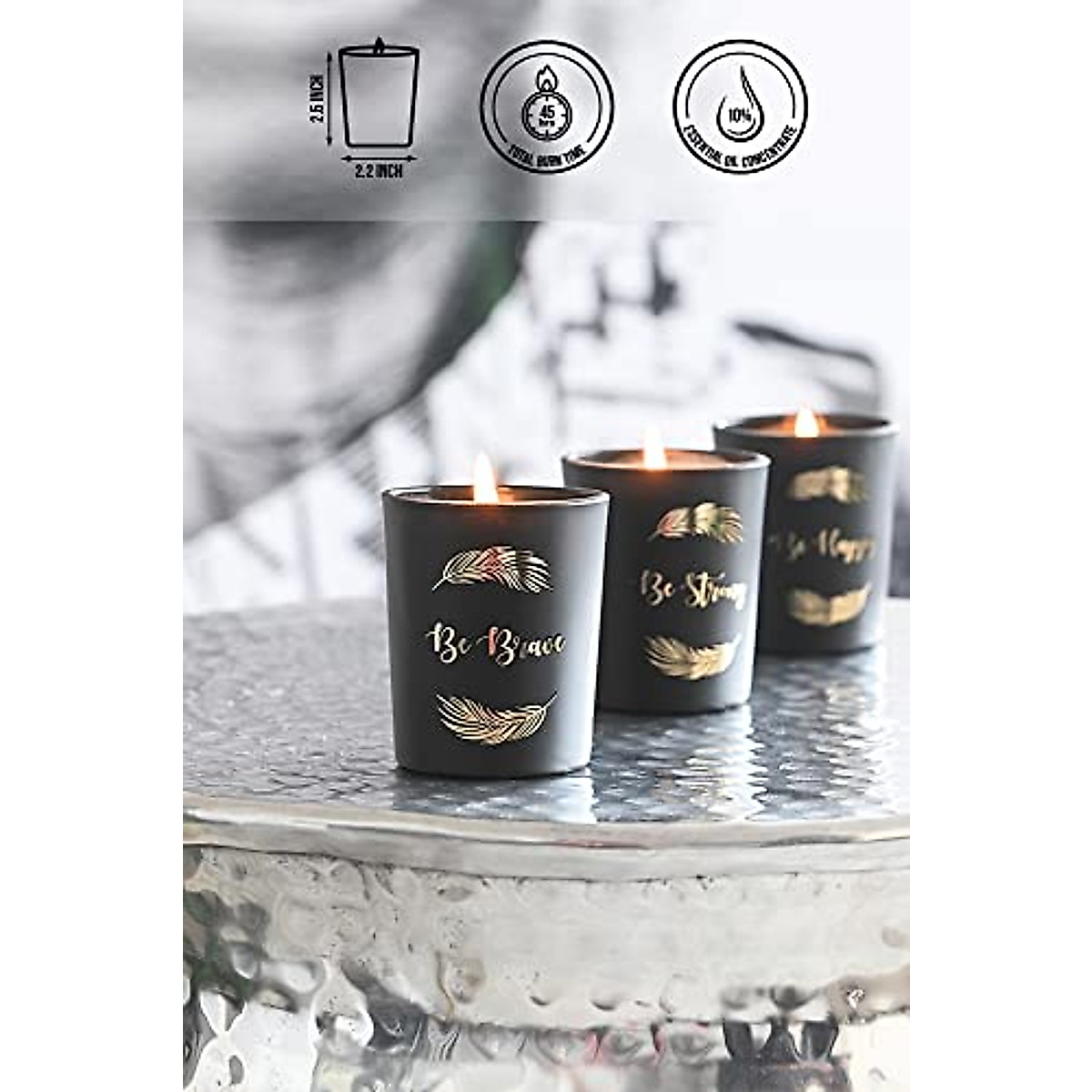 Scented Candle Gift Set with Natural Soy Wax & Aromatherapy Oils (Vanilla, Eucalyptus, Lavender). Packaged in Luxe Gift Box, Gifts for Women, Birthdays, Home Decor & All Occasions