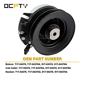 OCPTY Electric PTO Clutch 717-04376 Fit for Bolens for Cub Cadet for Huskee for MTD for Sears Craftsman for Troy Bilt for White Outdoor: 717-04376, 717-04376A, 917-04376, 917-04376A
