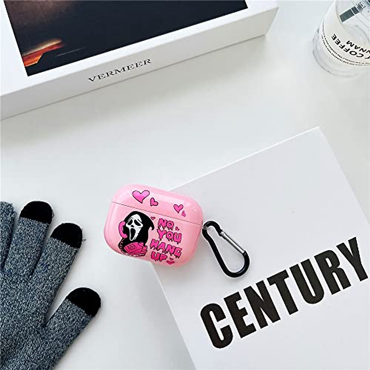 New Cartoon Screaming Ghost face Airpod pro Case 2nd Generation Case Cover for Funny Airpod pro 2 Skins Cool Horror Design Protective Cover（2023） (Pink Doctor)