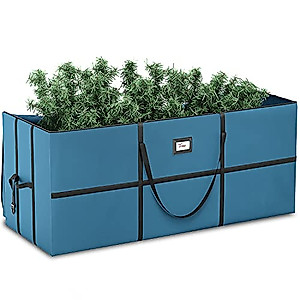 Hearth & Harbor Christmas Tree Storage Bag 9' – Waterproof Christmas Tree Storage Box Made of 600d Oxford Material – Christmas Tree Bag With Handles & Special Wide Opening, Blue